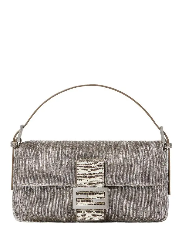 Fendi Baguette® 26424 Silver Organza Bag With Bead Embroidery - [silver]